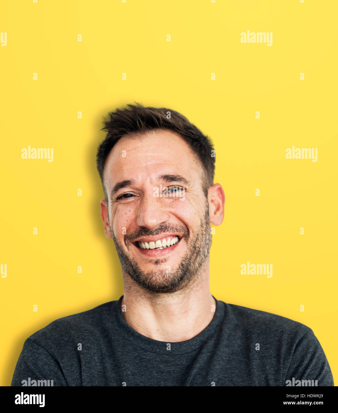 Handsome Guy Happiness Face Expression Concept Stock Photo - Alamy