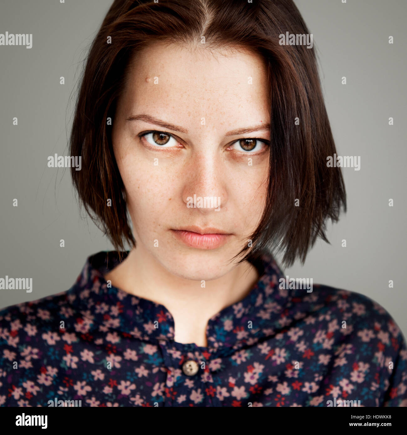 Woman Face Upset Unhappy Expression Concept Stock Photo - Alamy
