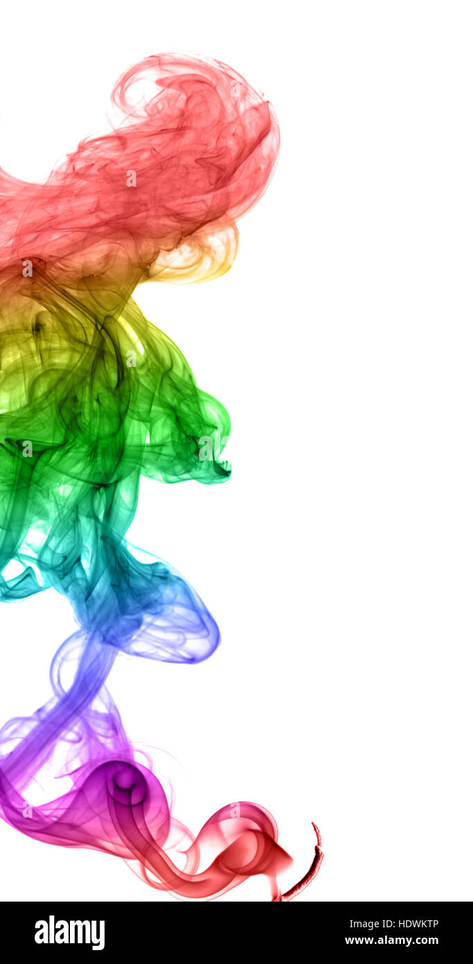 Abstract multicolored smoke on a light background Stock Photo - Alamy