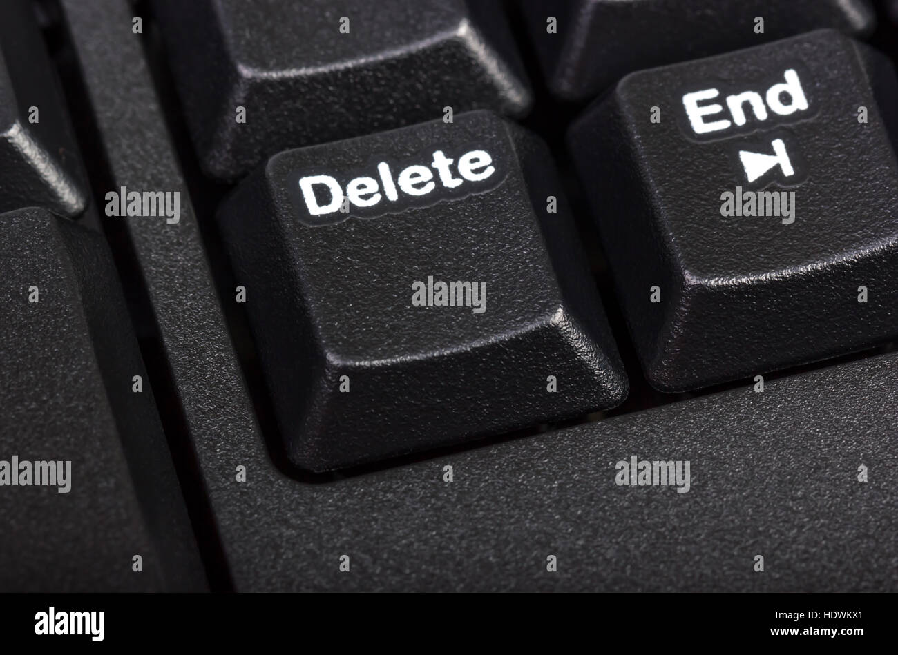 Electronic collection - detail black computer keyboard with key delete ...