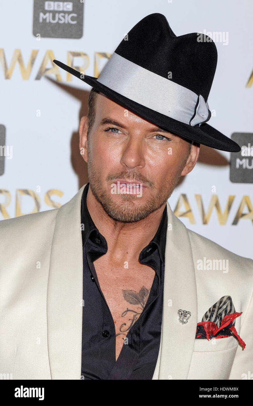 Matt Goss poses on the Red Carpet at the BBC Music Awards on 12/12/2016 ...