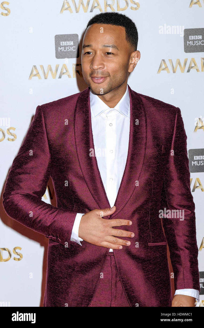 John Legend poses on the Red Carpet at the BBC Music Awards on 12/12 ...