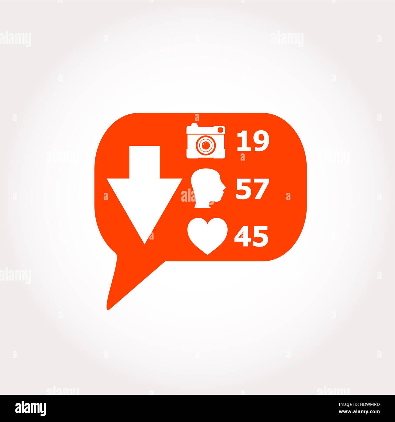 Like Counter Notification Icon, modern flat button, comment icons Stock ...