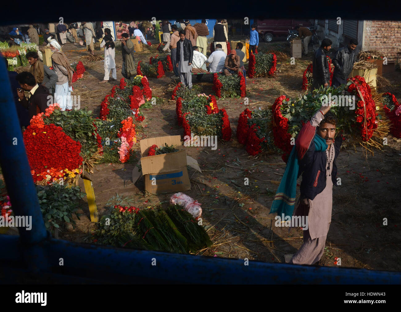 Lahore, Punjab, Pakistan. 14th Dec, 2016. Pakistani Flower wholesalers ...