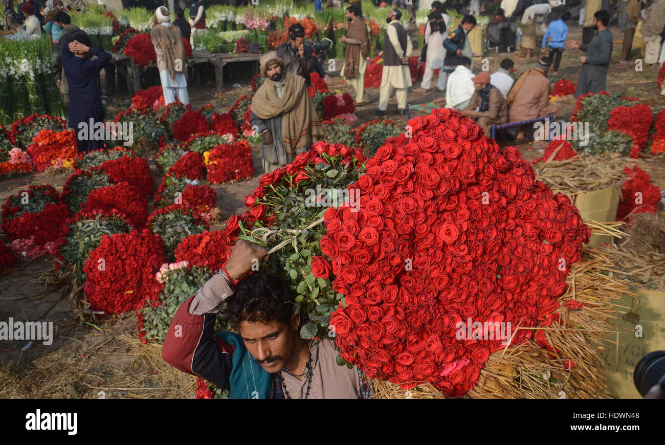 Lahore, Punjab, Pakistan. 14th Dec, 2016. Pakistani Flower wholesalers ...