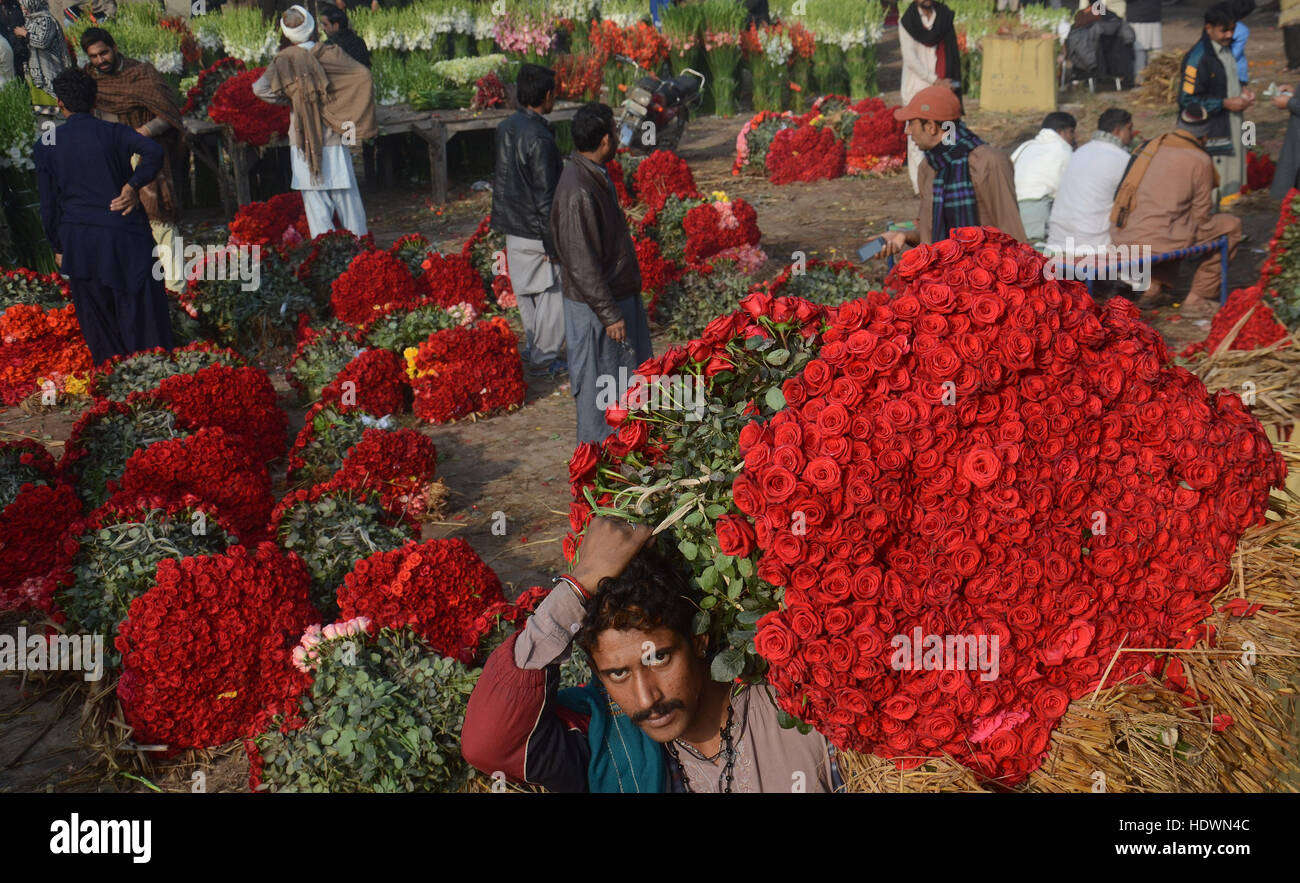 Lahore, Punjab, Pakistan. 14th Dec, 2016. Pakistani Flower wholesalers ...