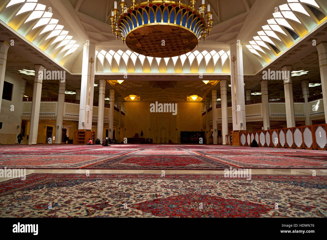 in iran inside the old antique mosque with glass and mirror traditional ...