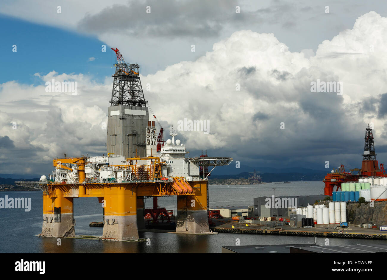Oil platforms under maintenance near Bergen, Norway Stock Photo - Alamy