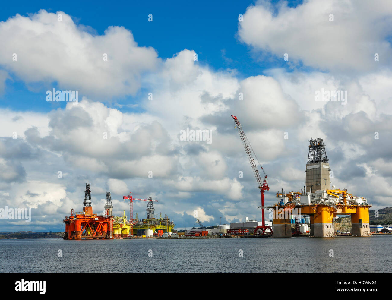 Oil platforms under maintenance near Bergen, Norway Stock Photo - Alamy