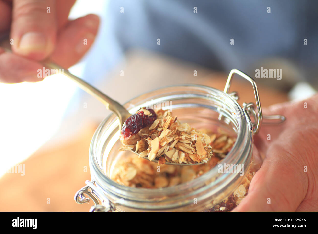 Man eating breakfast hi-res stock photography and images - Alamy