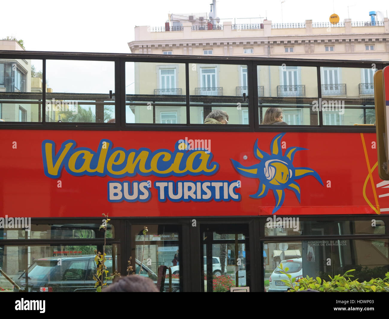 Red tourist bus in Valencia, Spain Stock Photo - Alamy
