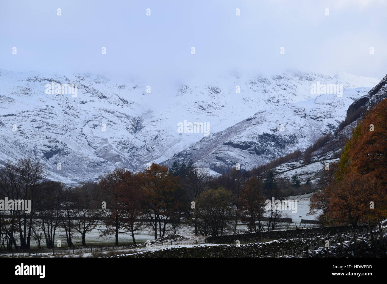 Langdale valley in Snow Stock Photo - Alamy