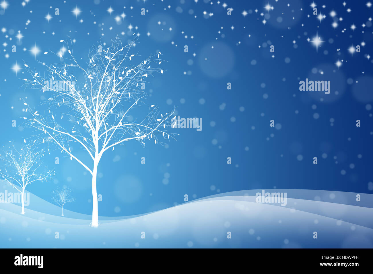 illustration of snowy landscape Stock Photo - Alamy