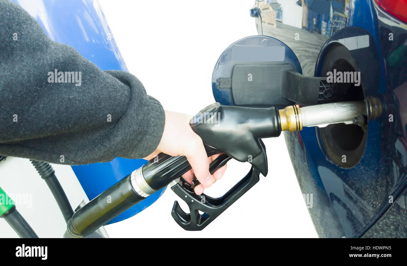 hand holding fuel pump Stock Photo - Alamy