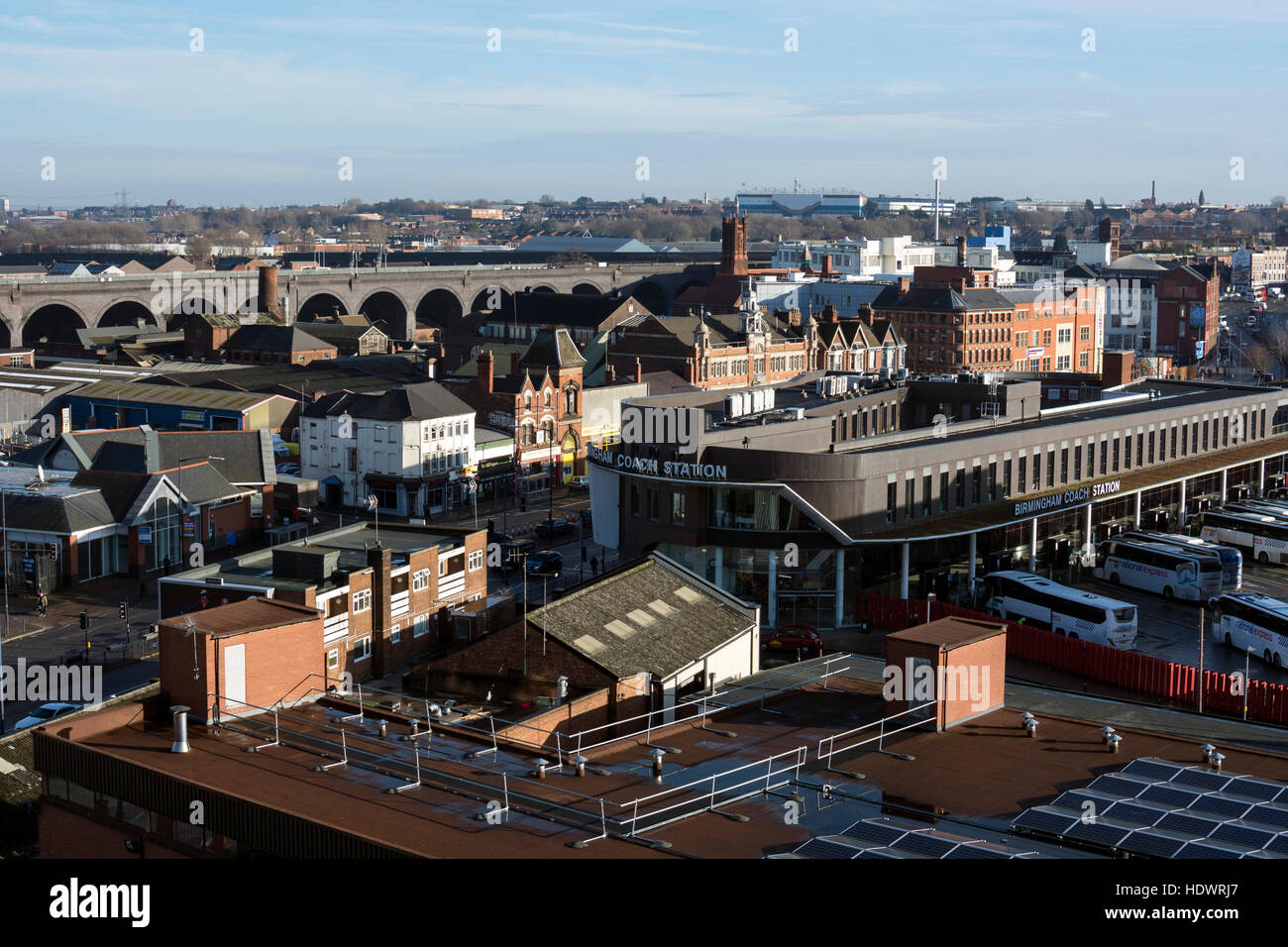 View over Digbeth area of Birmingham city centre, West Midlands ...