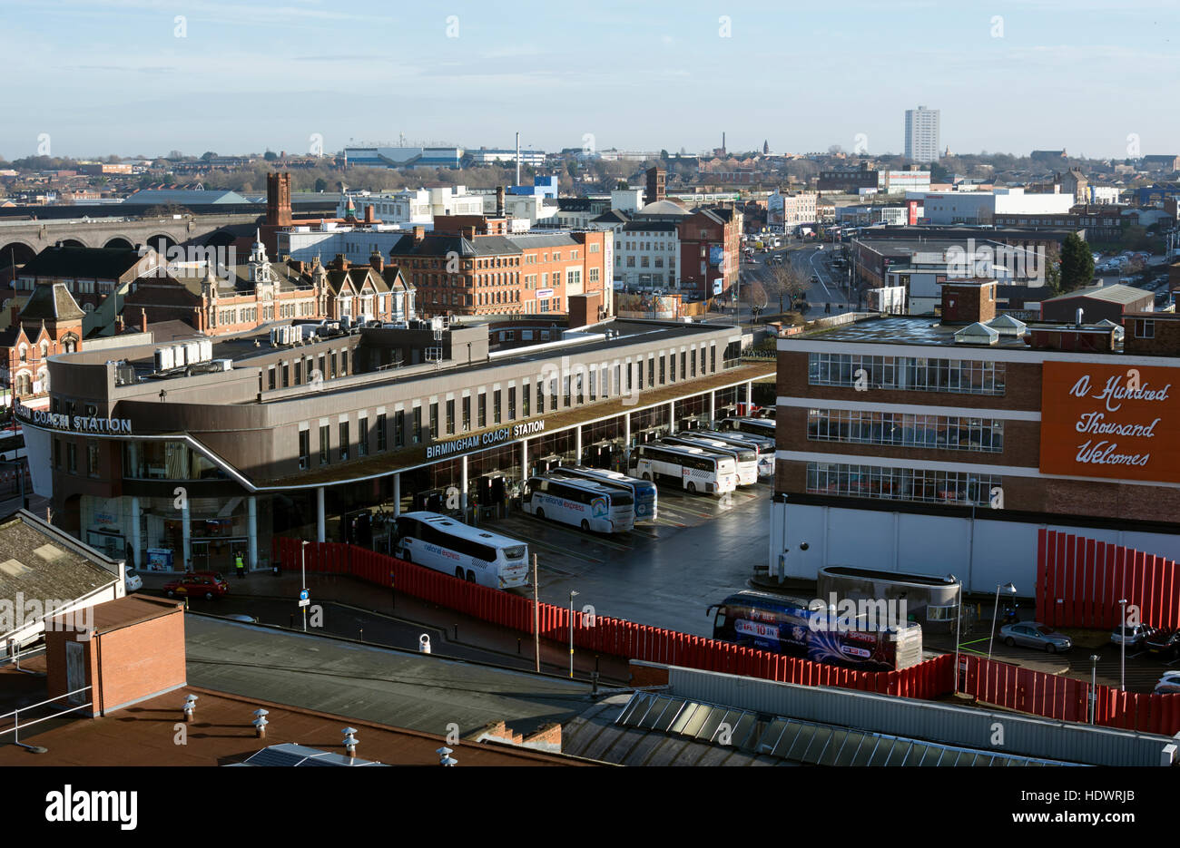 View across Birmingham Coach Station, Digbeth, Birmingham, West ...
