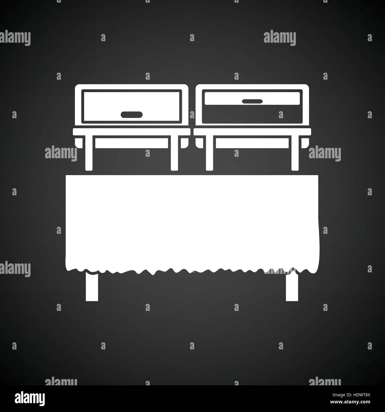 Chafing dish icon. Black background with white. Vector illustration ...