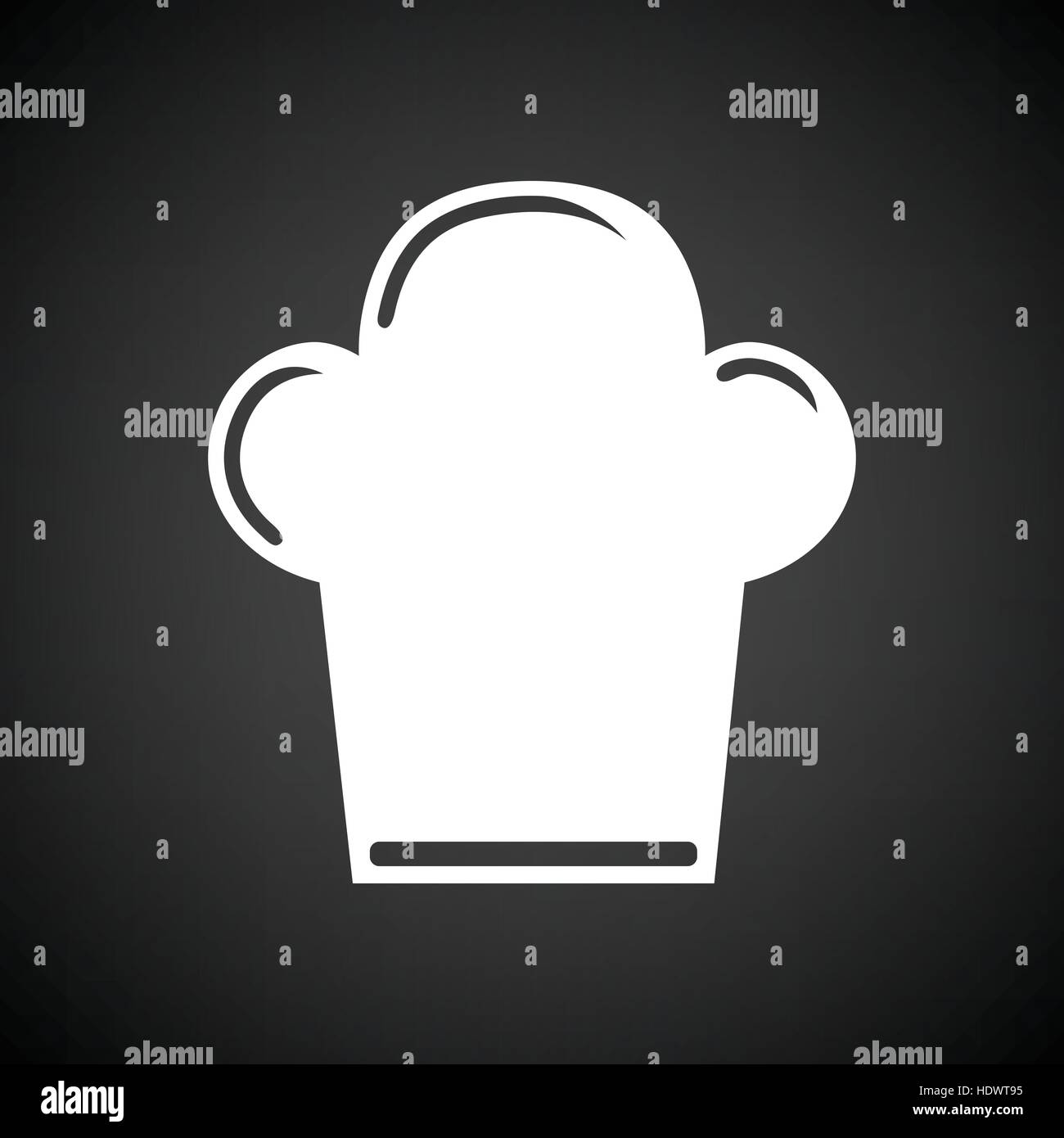 Chief cap icon. Black background with white. Vector illustration Stock ...