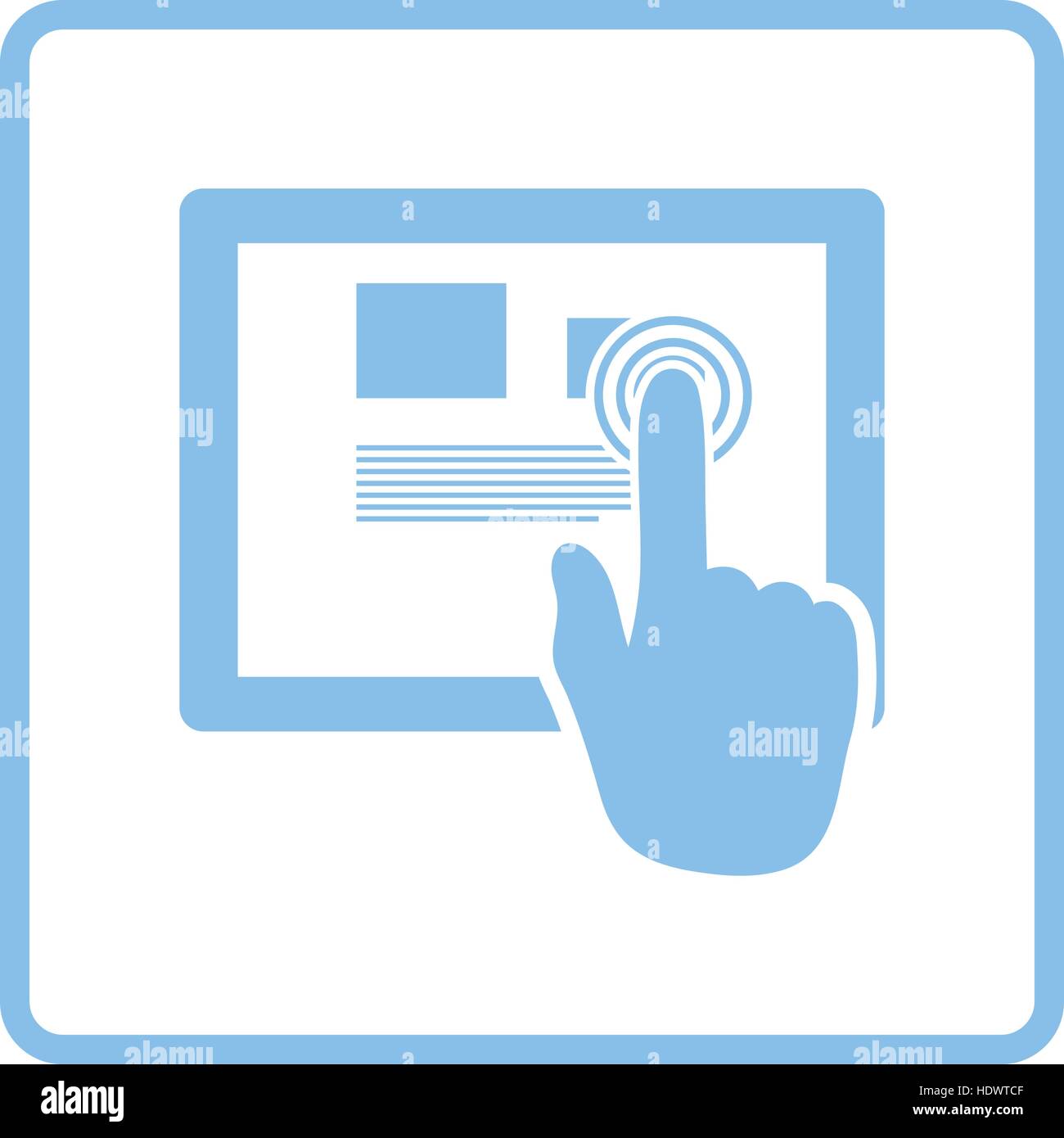 Tablet icon. Blue frame design. Vector illustration Stock Vector Image ...