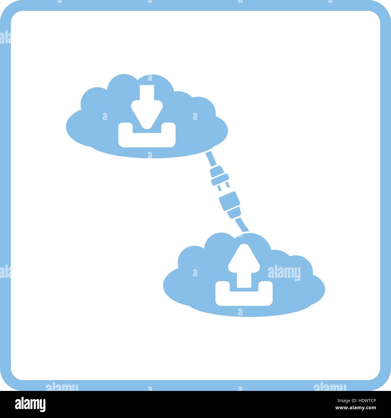 Cloud connection icon. Blue frame design. Vector illustration Stock ...