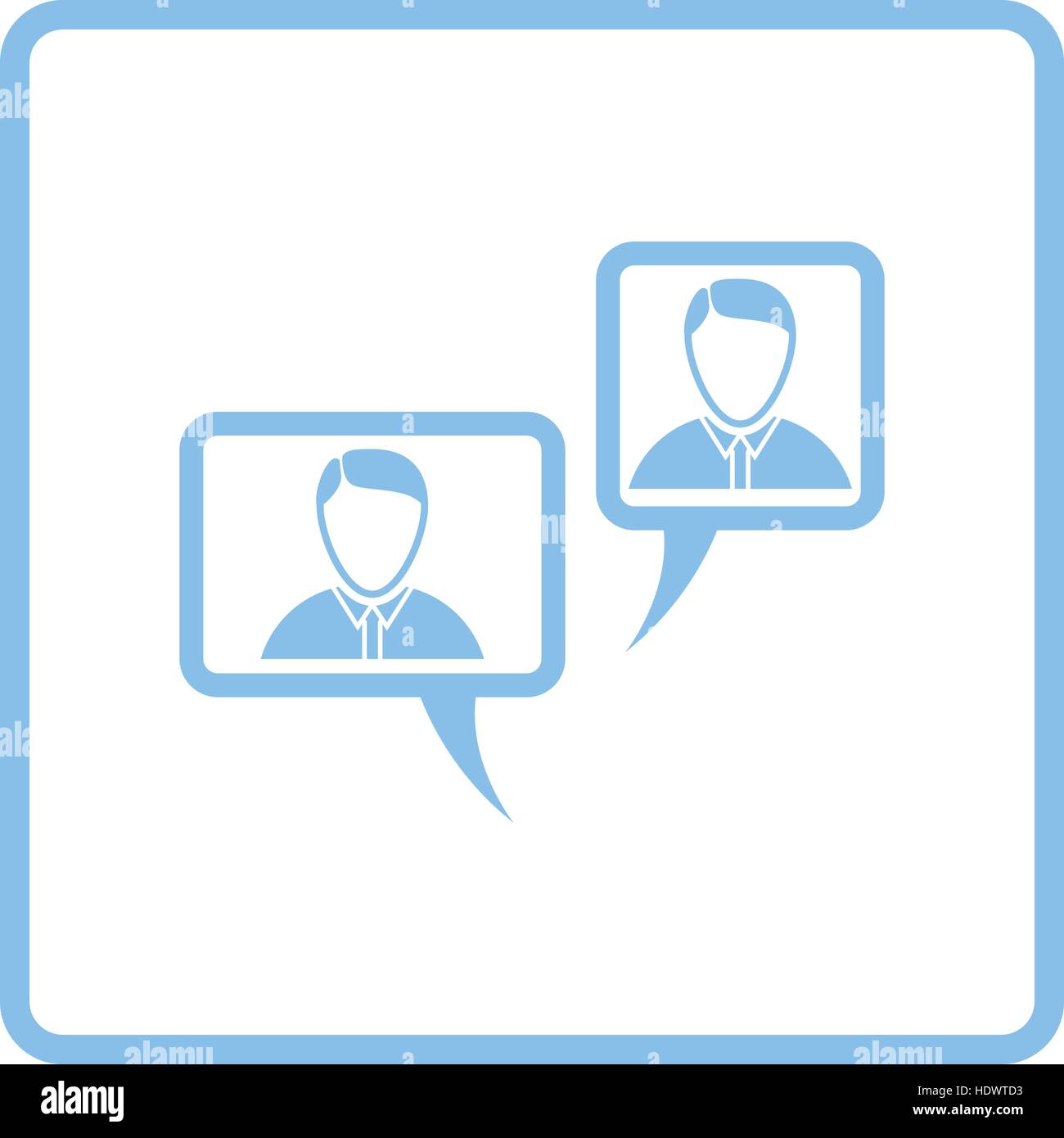 Chat icon. Blue frame design. Vector illustration Stock Vector Image ...