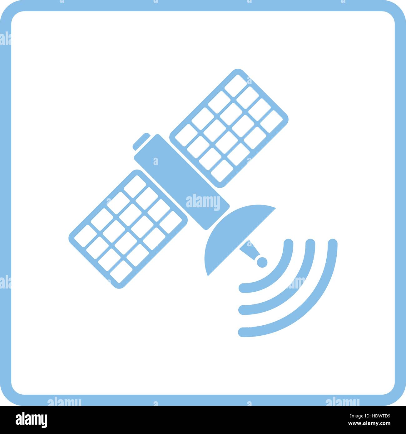 Satellite icon. Blue frame design. Vector illustration Stock Vector ...