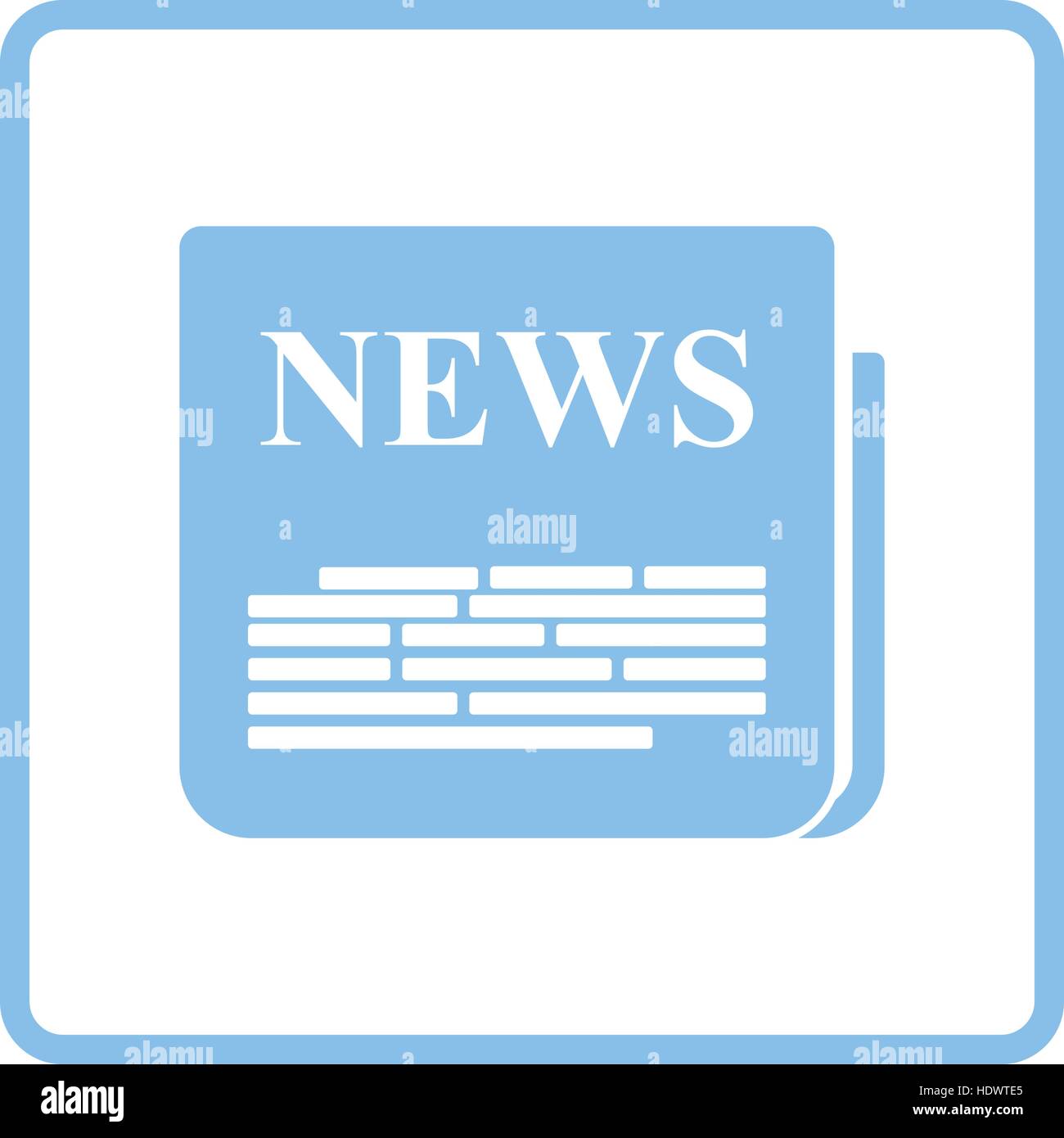 Newspaper icon. Blue frame design. Vector illustration Stock Vector ...