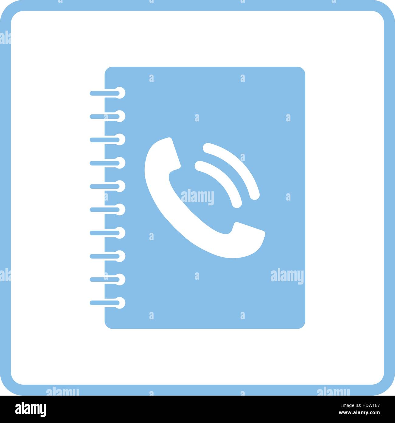 Phone book icon. Blue frame design. Vector illustration Stock Vector ...