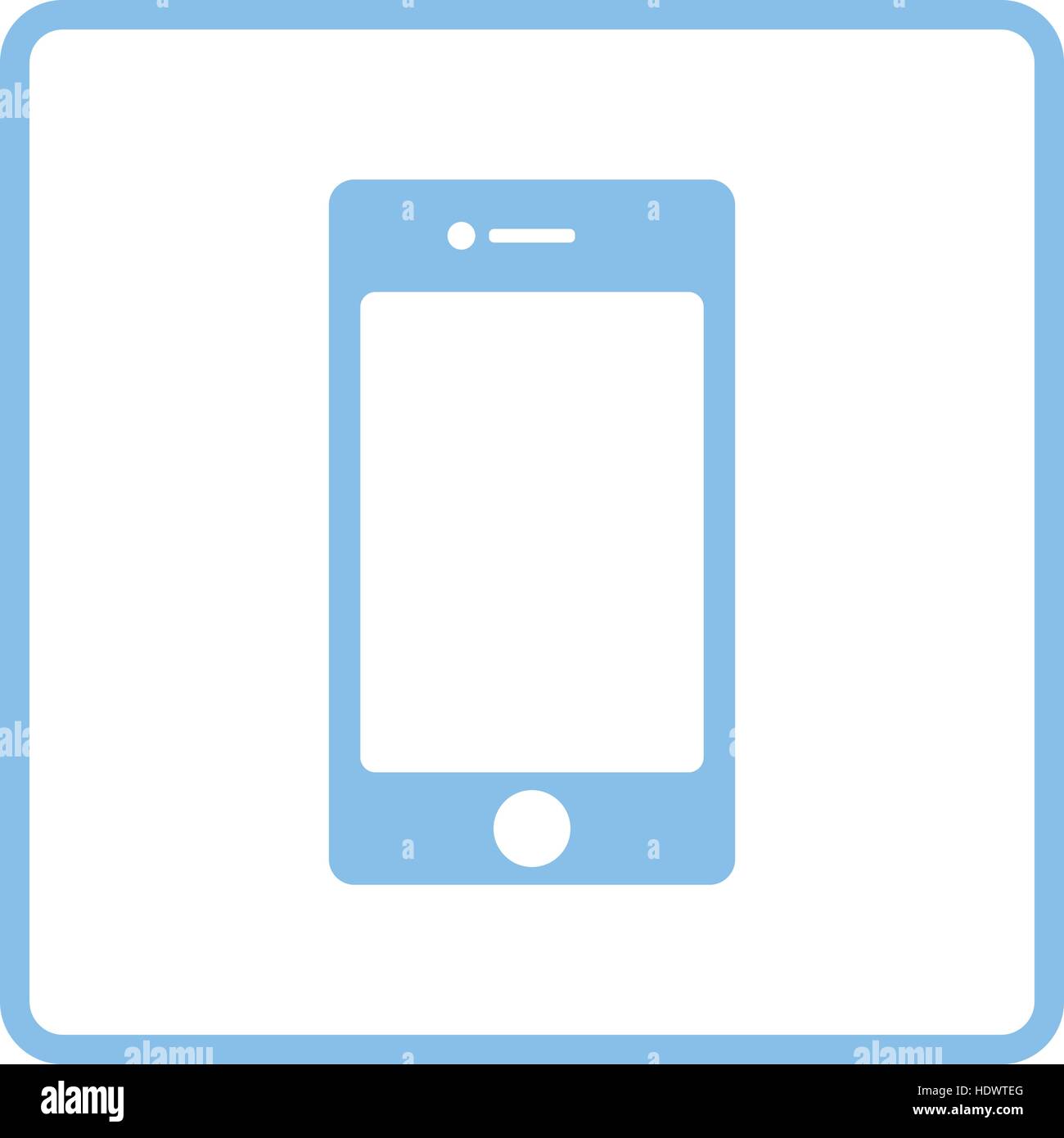 Smartphone icon. Blue frame design. Vector illustration Stock Vector ...