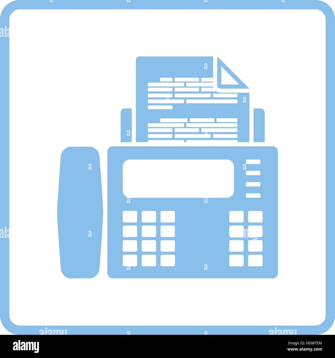 Fax icon. Blue frame design. Vector illustration Stock Vector Image ...
