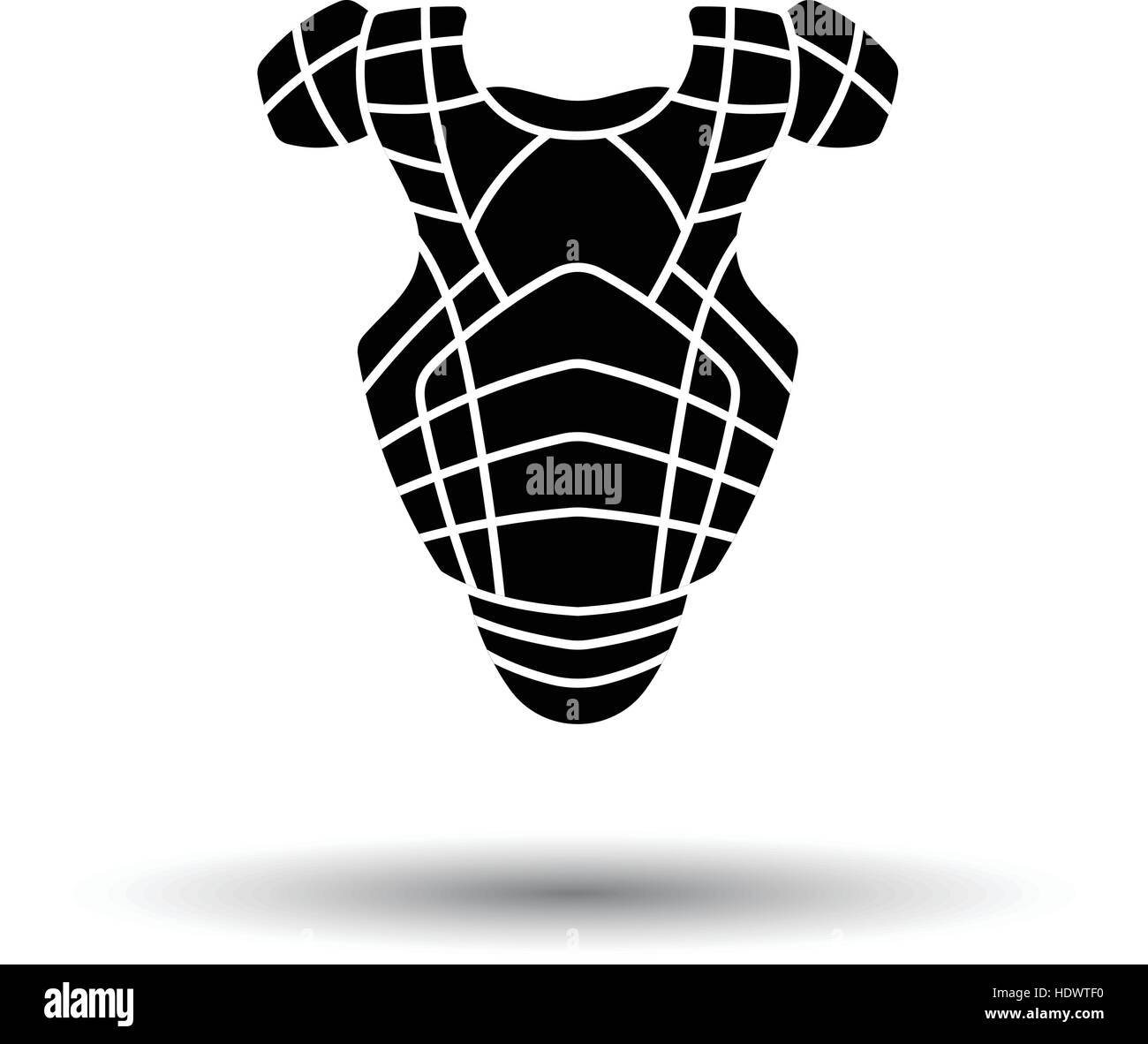Baseball chest protector icon. White background with shadow design ...