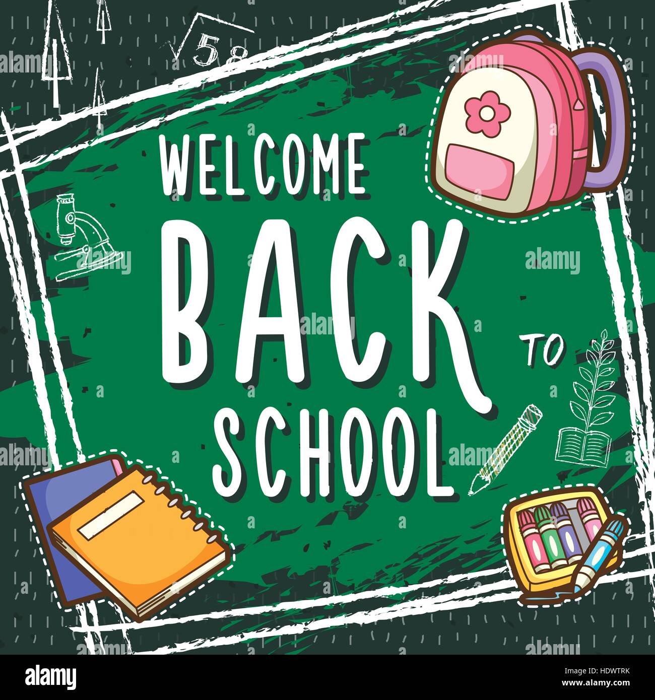 adorable back to school poster design template Stock Vector Image & Art ...