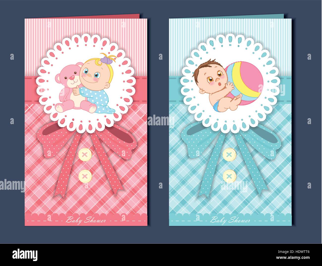 adorable baby shower card template design set Stock Vector Image & Art ...