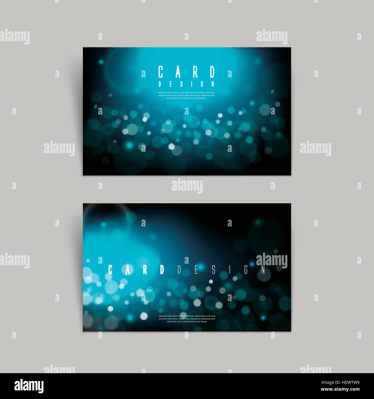 gorgeous sparkling blue business card design isolated over grey Stock ...