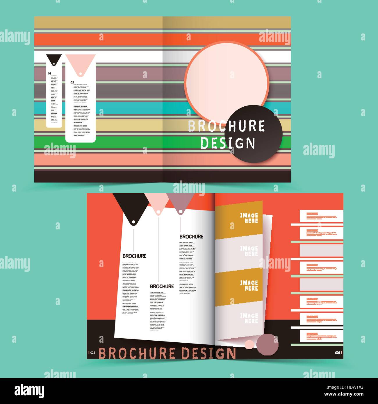 modern colorful geometric half-fold brochure design Stock Vector Image ...
