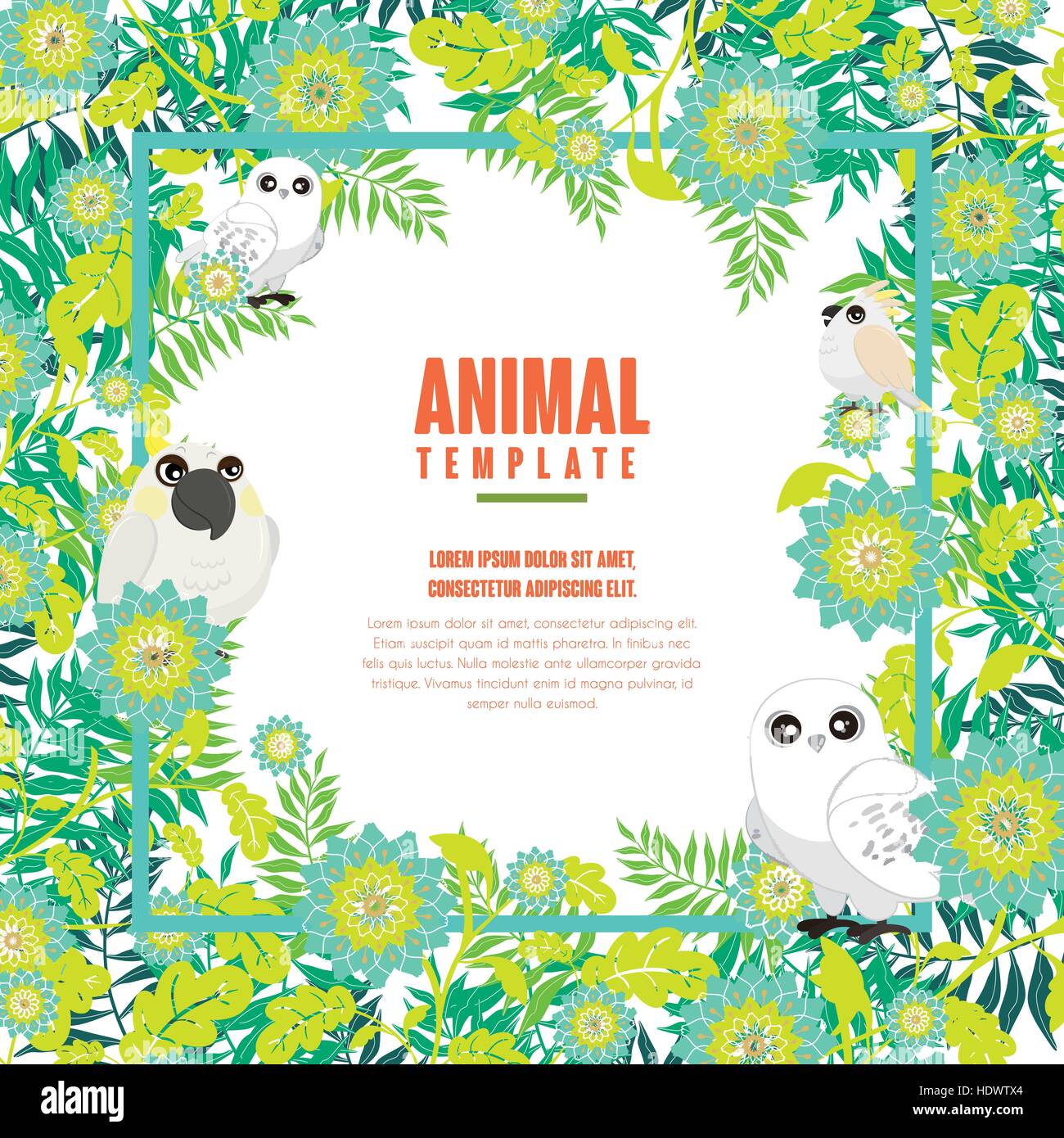 gorgeous birds template with colorful floral background Stock Vector ...