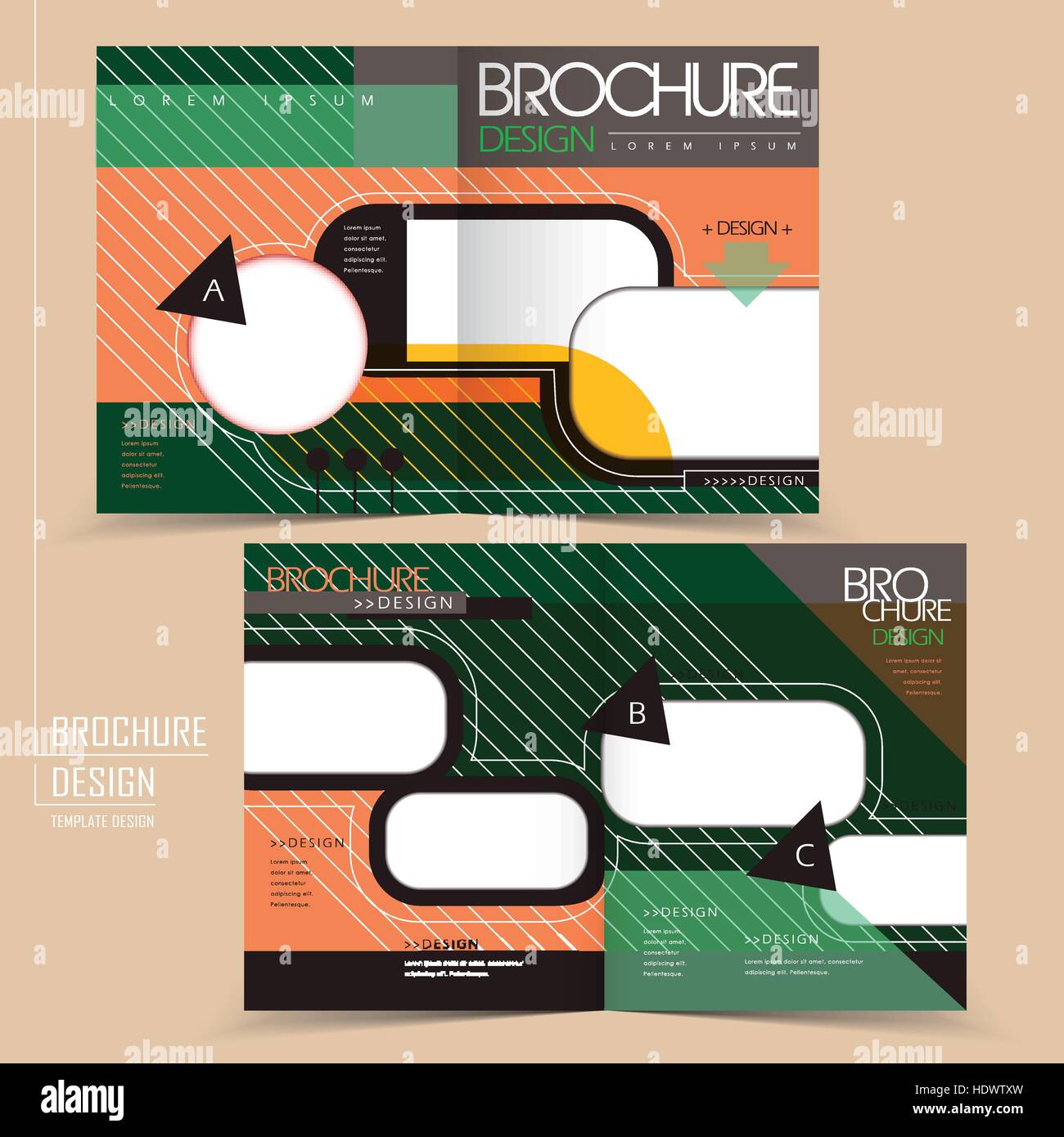 creative half-fold template design with geometric elements Stock Vector ...