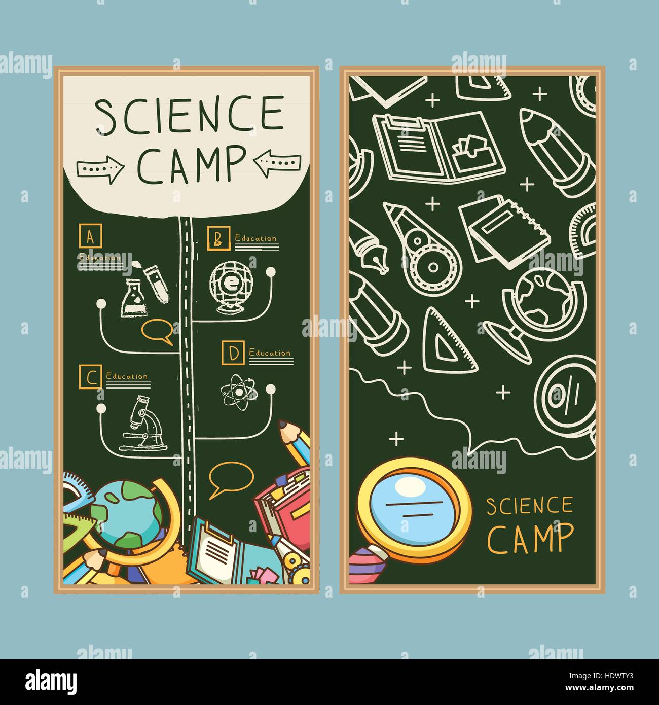 lovable science camp banner with chalkboard element Stock Vector Image ...