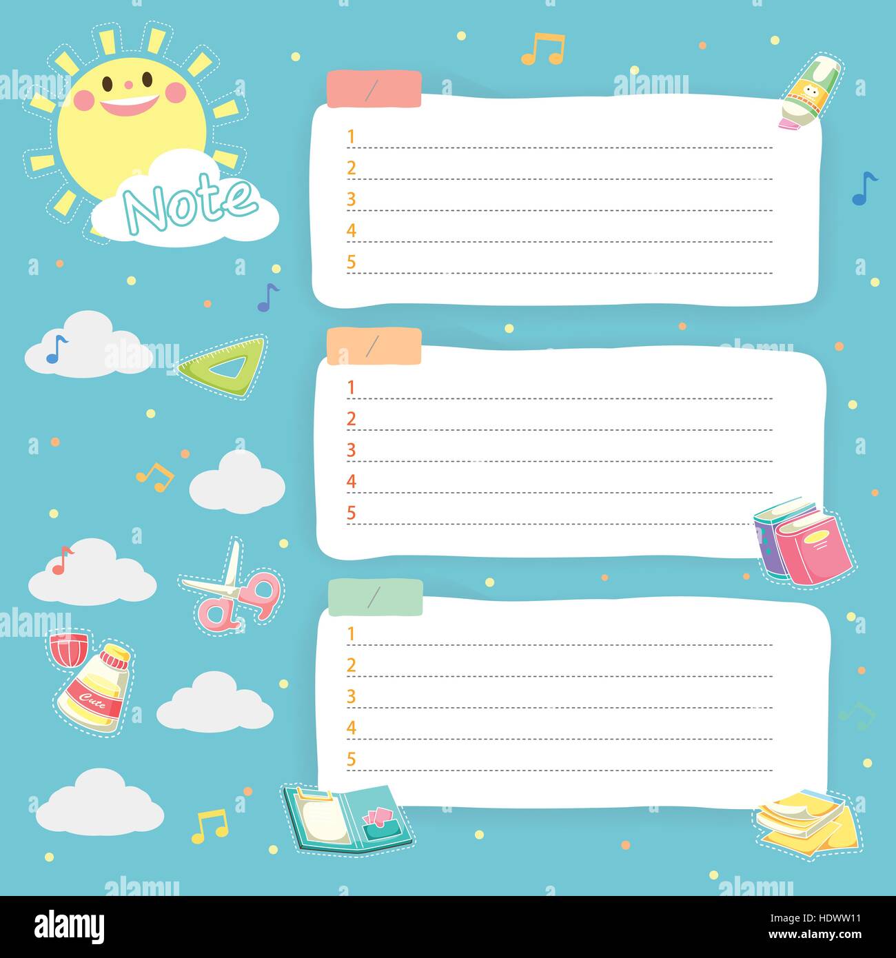 lovely plan schedule memos set for children Stock Vector Image & Art ...