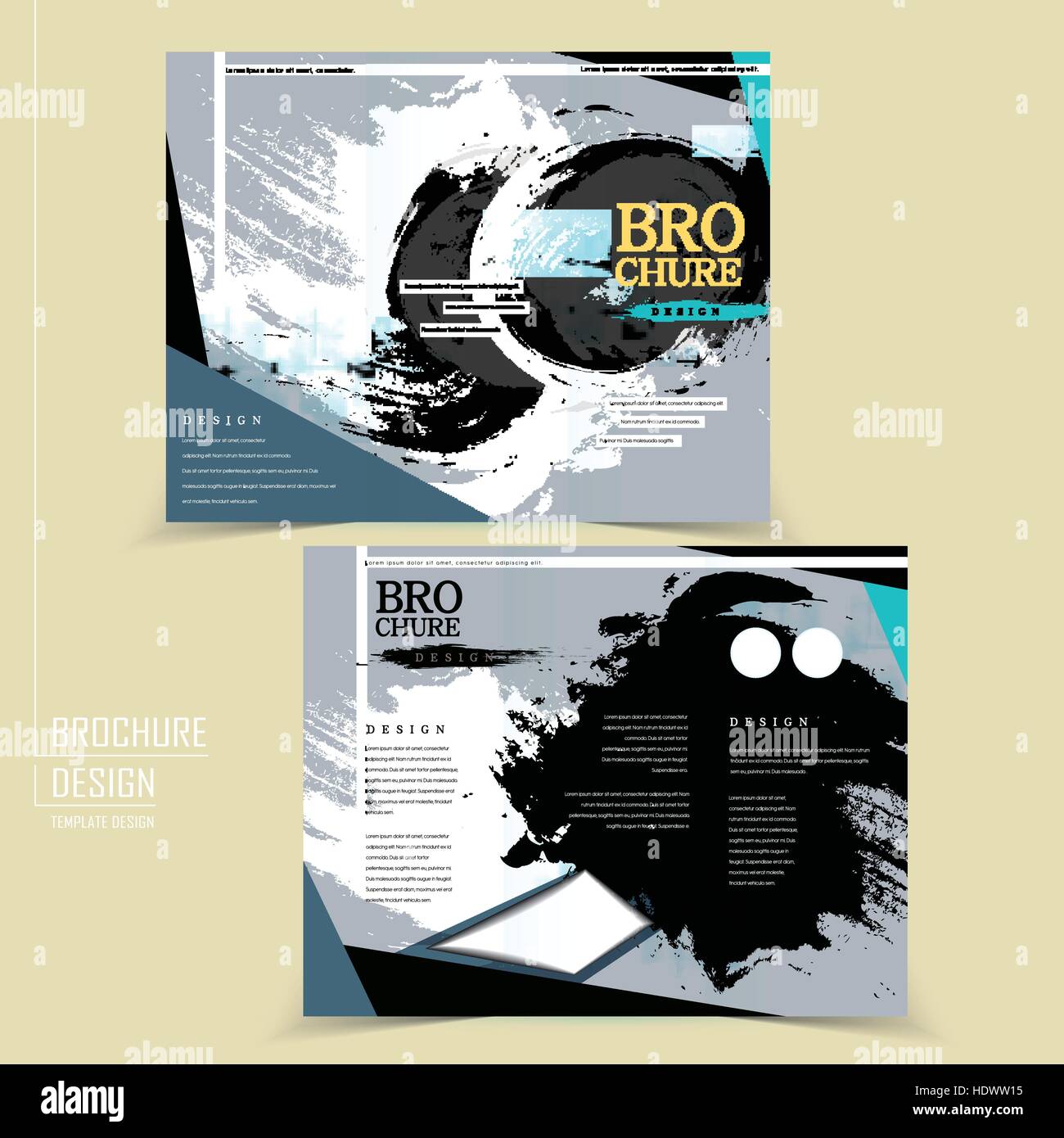 attractive brochure design with calligraphy strokes elements Stock ...