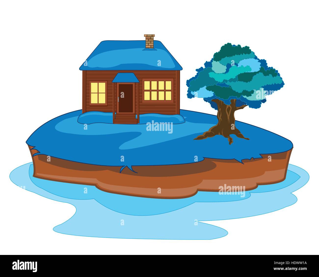 Small lodge on arctic island on white background Stock Vector Image ...