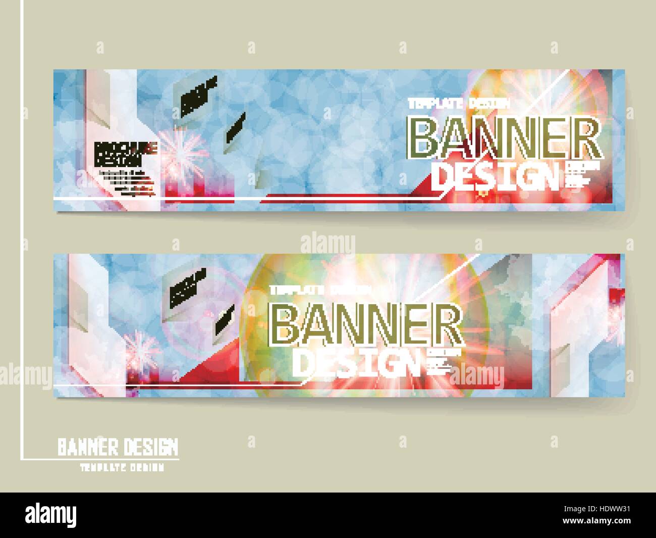 abstract banner template design with translucent blue circular elements ...