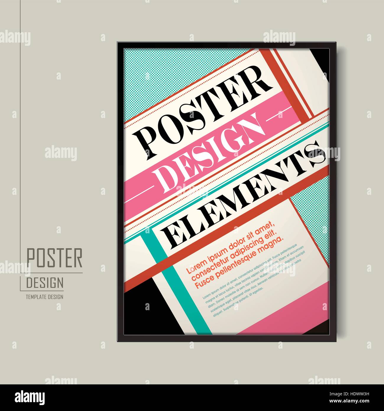 modern poster template design with colorful geometric elements Stock ...