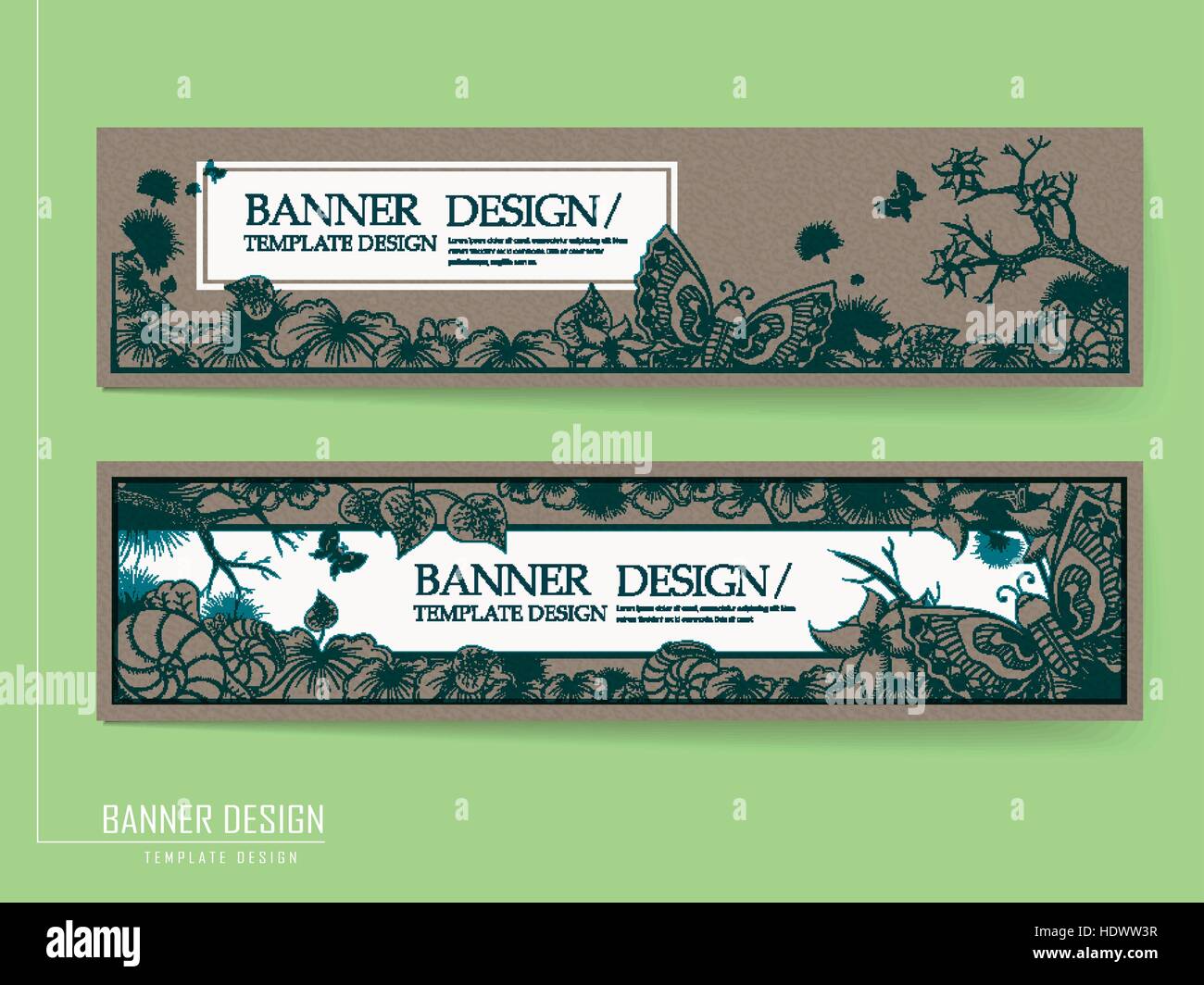 classical graceful banner template design with exquisite floral and ...