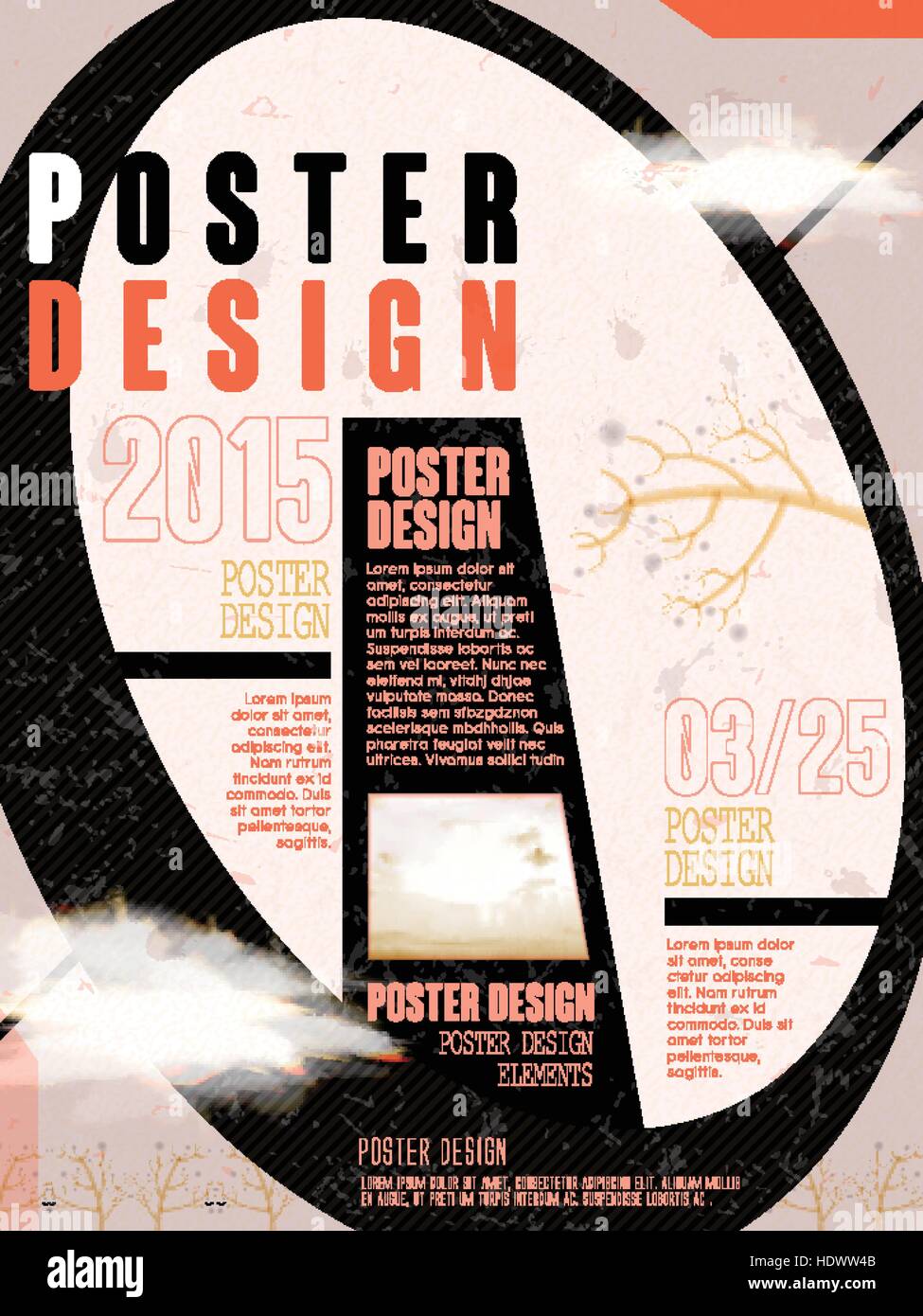 modern poster template design with beige background Stock Vector Image ...