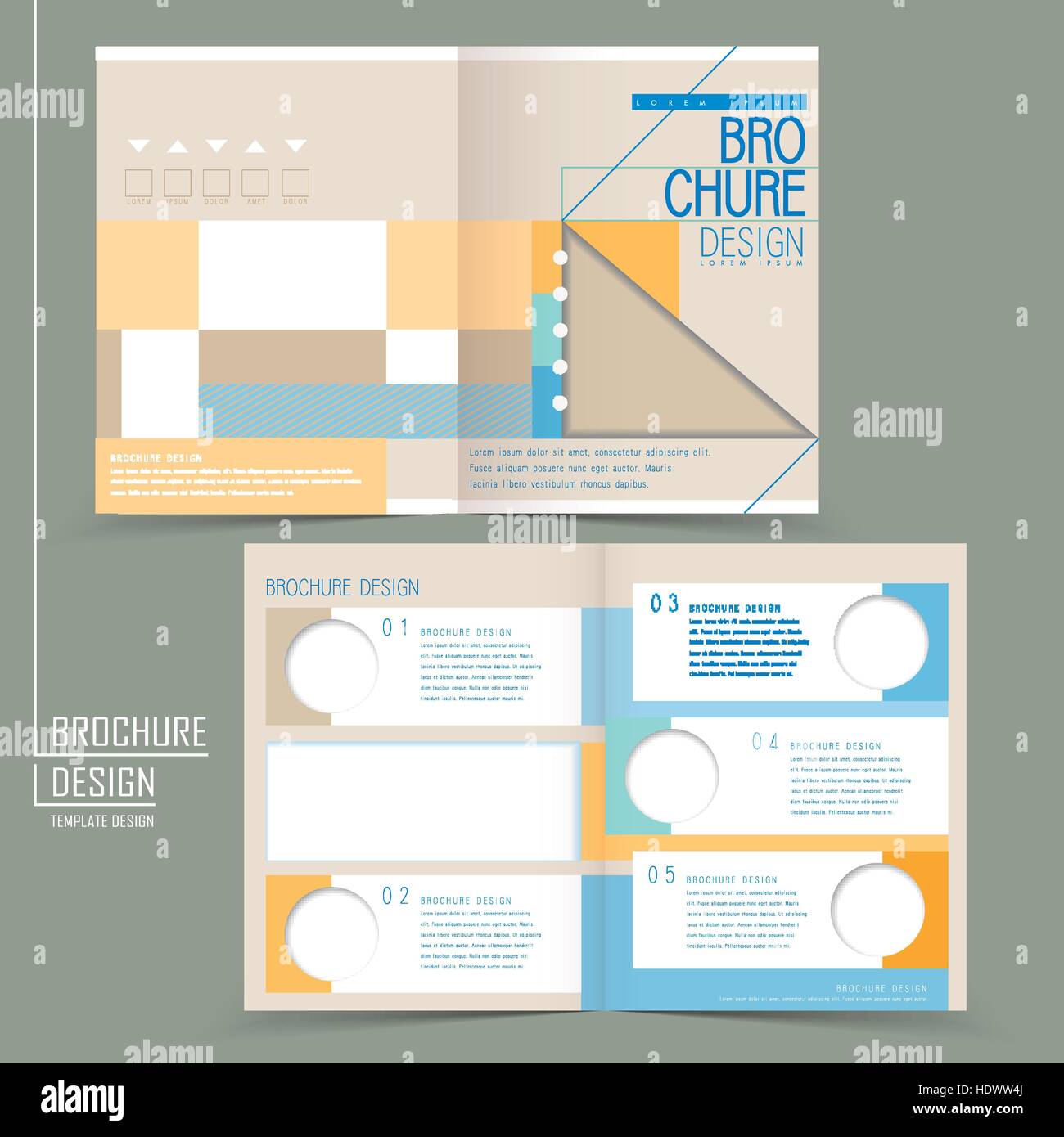 creative half-fold template design with geometric elements Stock Vector ...