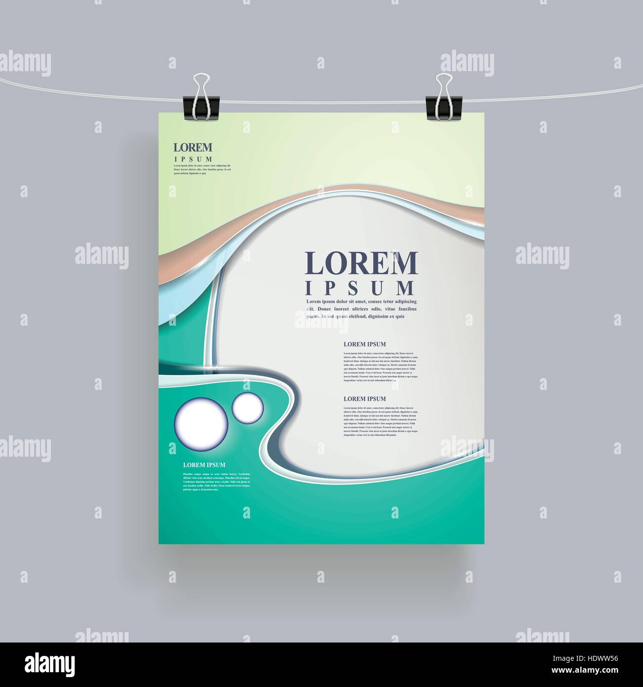 modern poster template design with glossy wave elements Stock Vector ...