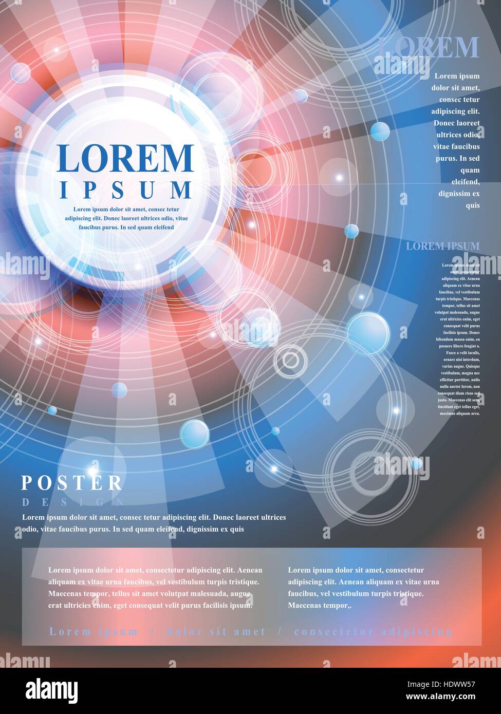 modern poster template design with translucent geometric elements Stock ...