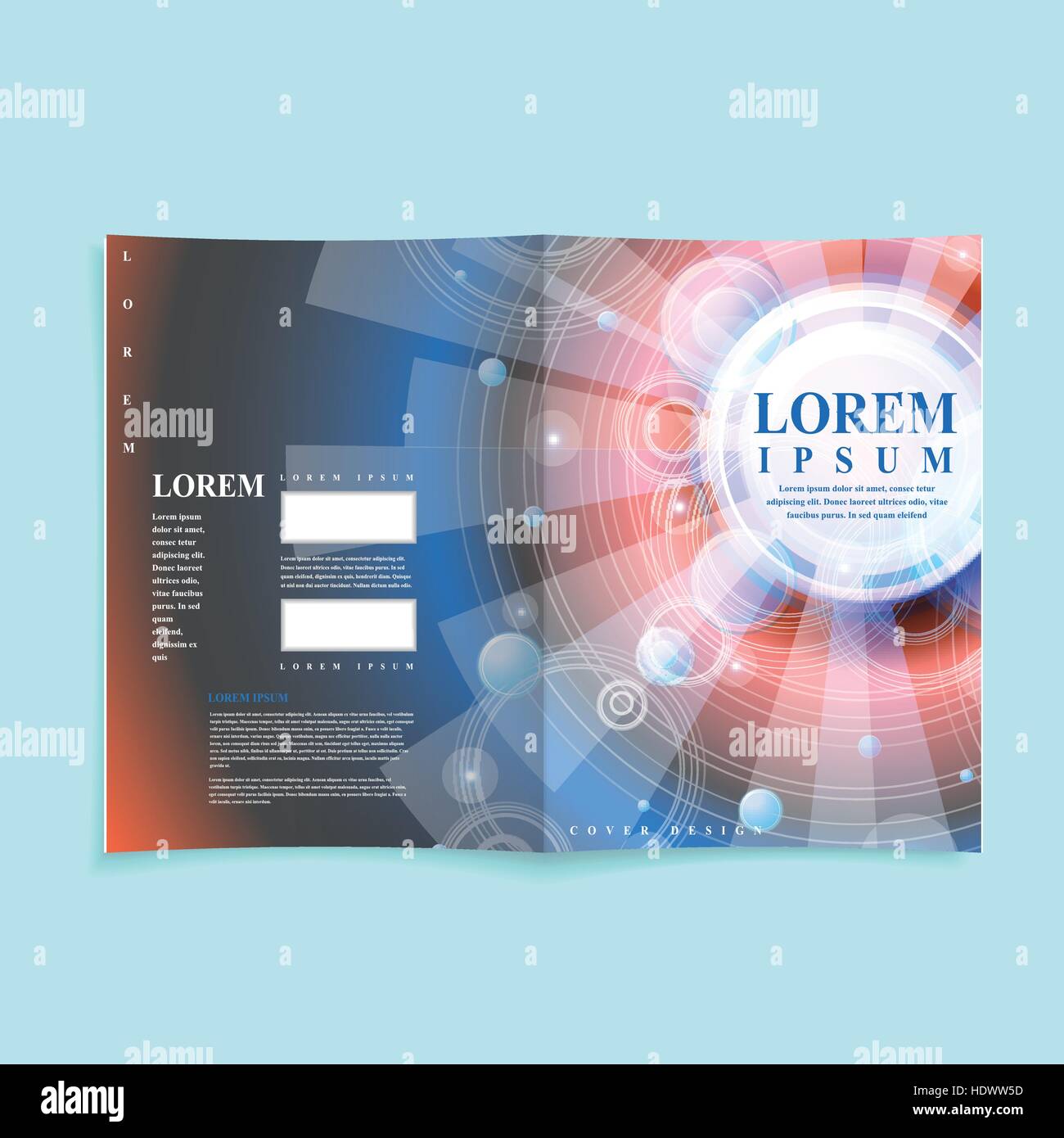 modern book cover template design with translucent geometric elements ...