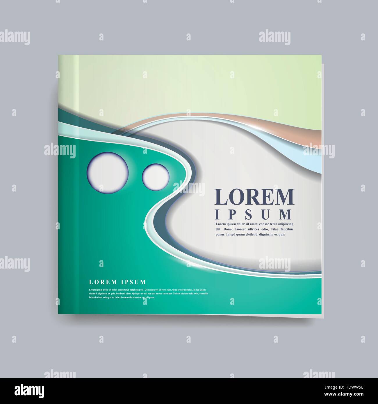modern book cover template design with glossy wave elements Stock ...